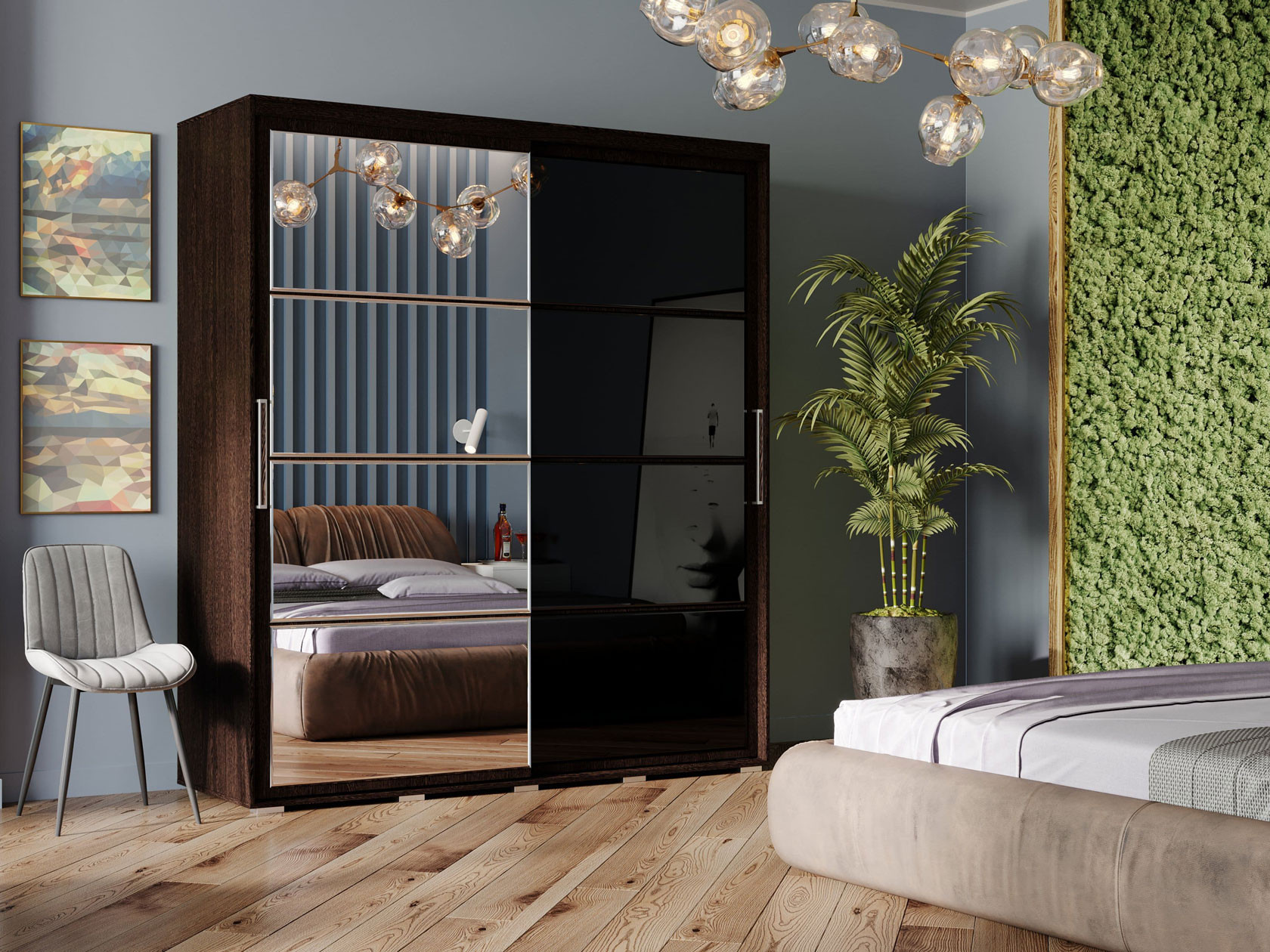 Крафт-6 Шкаф-купе 1,96м Венге