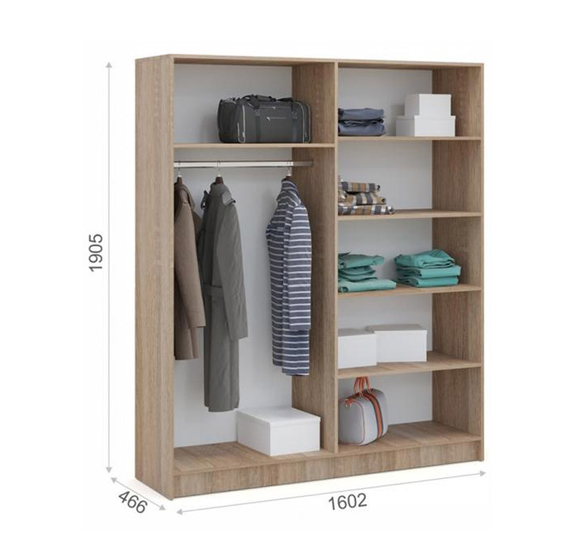 Алёна Шкаф 4Д С Зеркалами Дуб Сонома Белый